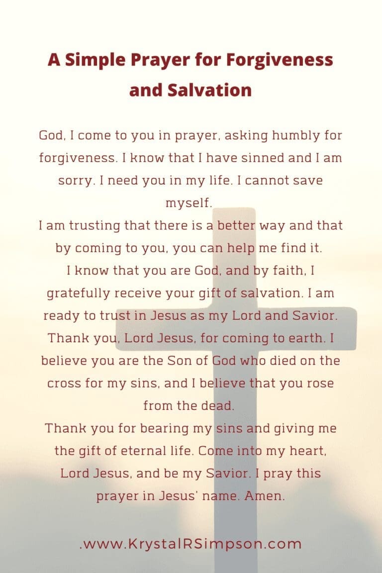 How To Pray For Forgiveness And Salvation | Krystal R Simpson