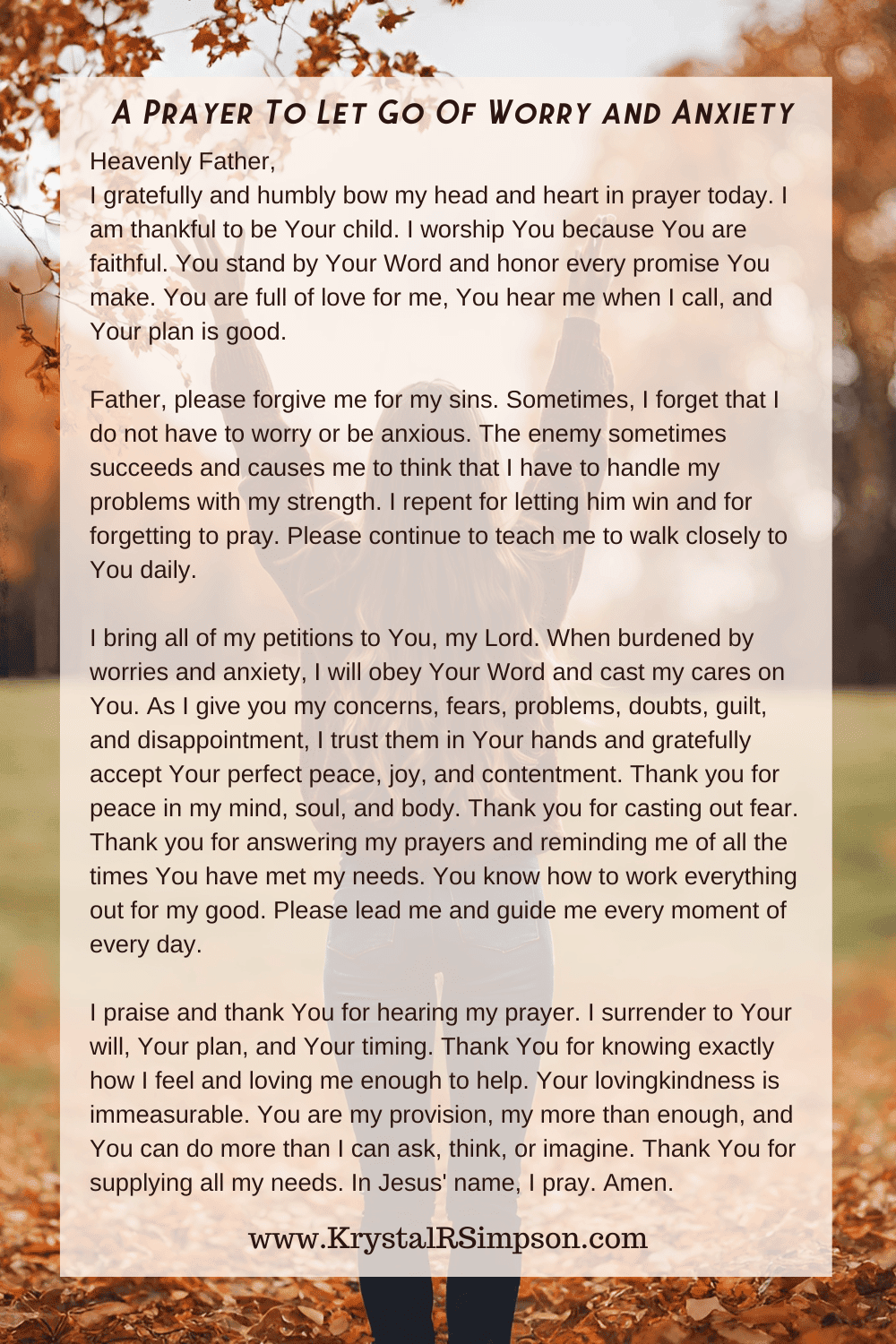 God's Provision: Release Worry And Anxiety
